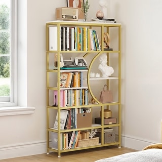 Moasis 71" Tall Modern Bookcase Wide Book Shelf, Open Display Storage Bookshelves for Living ...